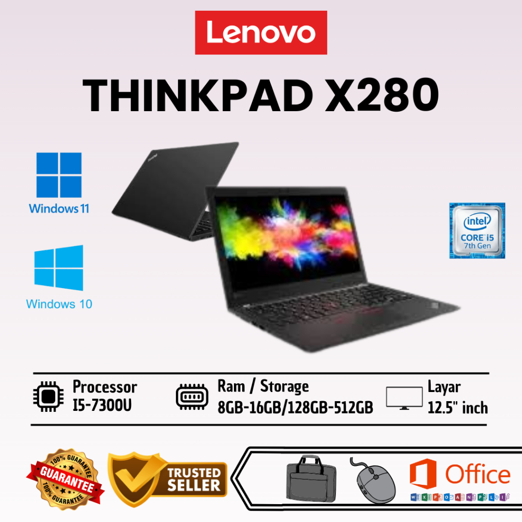 Jual Laptop Lenovo Thinkpad X280 Core i5 Gen 7/8 Ram 8GB-16GB SSD 128GB ...