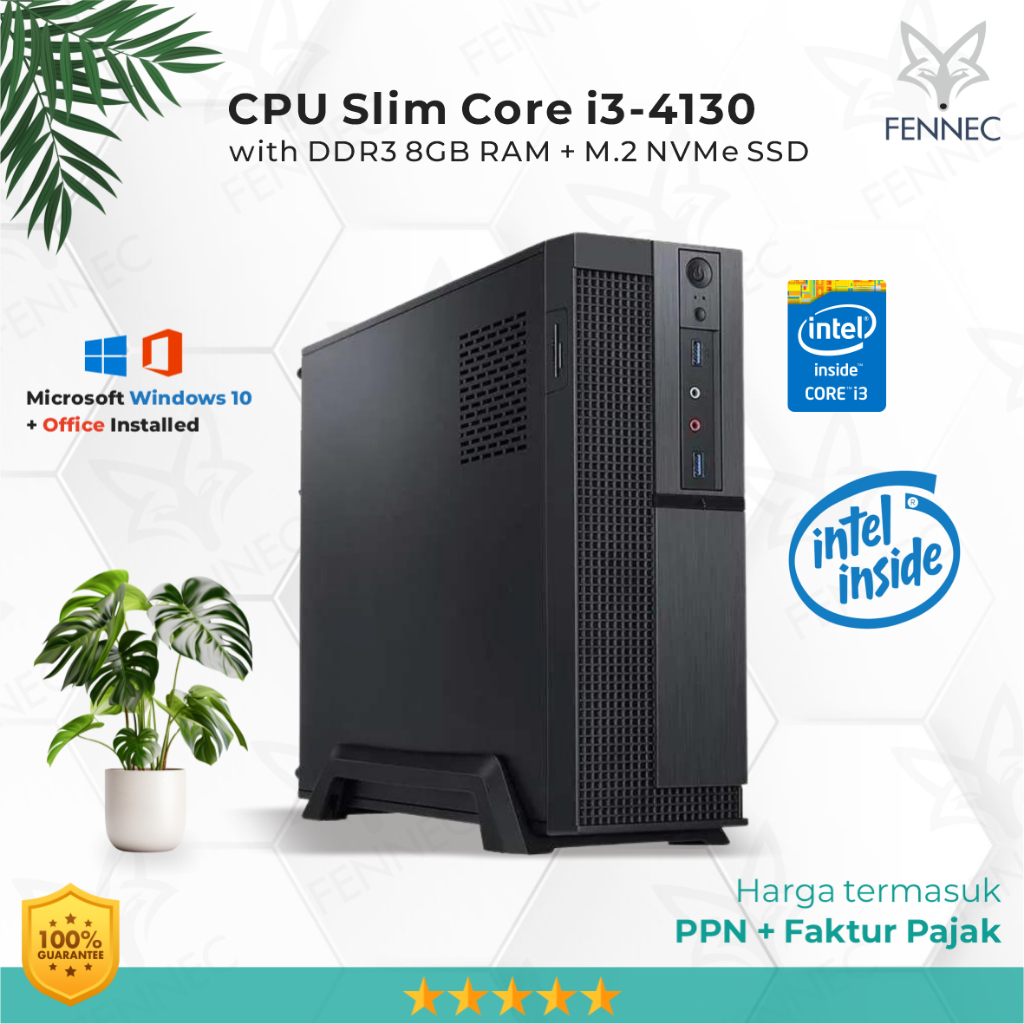 Jual CPU PC Slim Intel Core i3 Gen-4 RAM 8GB SSD Rakitan Office ...