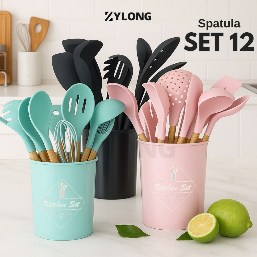 Jual Set Spatula Silikon 12 in 1 – Solusi Lengkap Menggoreng & Menumis ...