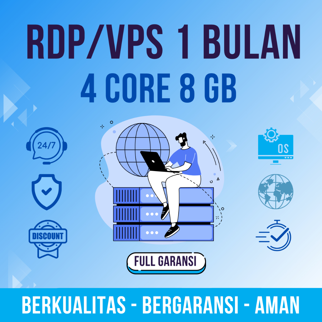 Jual RDP / VPS 4 CORE 8 GB RAM AKTIF 1 BULAN FULL GARANSI | Shopee ...