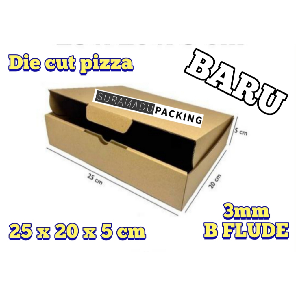 Jual Die cut pizza Kardus box karton packing 25x20x5 cm Packing Polos ...