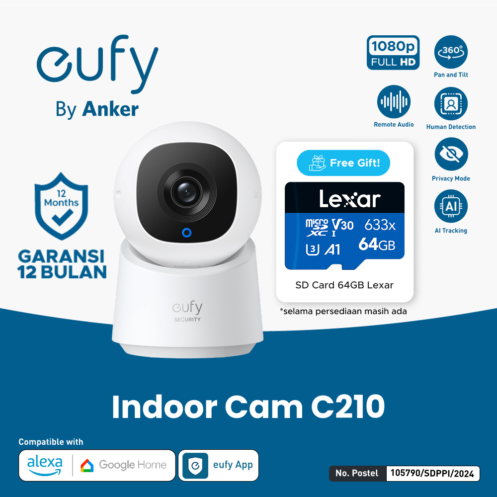 Jual Eufy Security Indoor Camera C220/C210, 2K/1080P Resolution ...