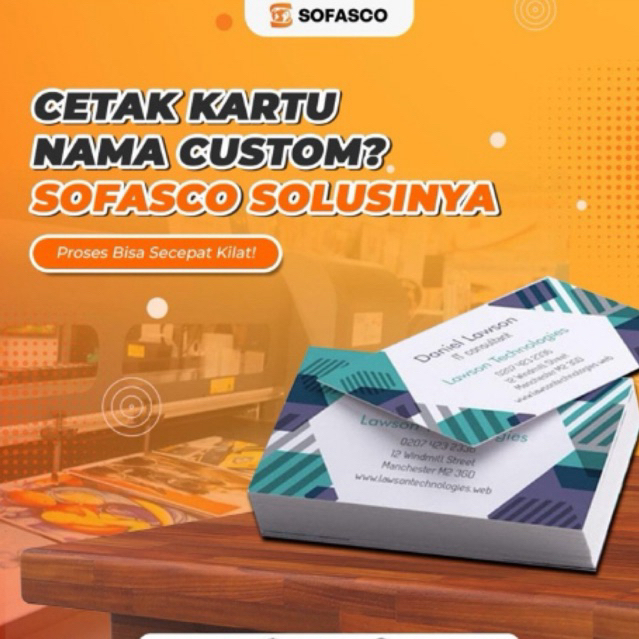 Jual KARTU NAMA CUSTOM ISI 100PCS PROSES CEPAT-PERCETAKAN SOFASCO | Shopee Indonesia