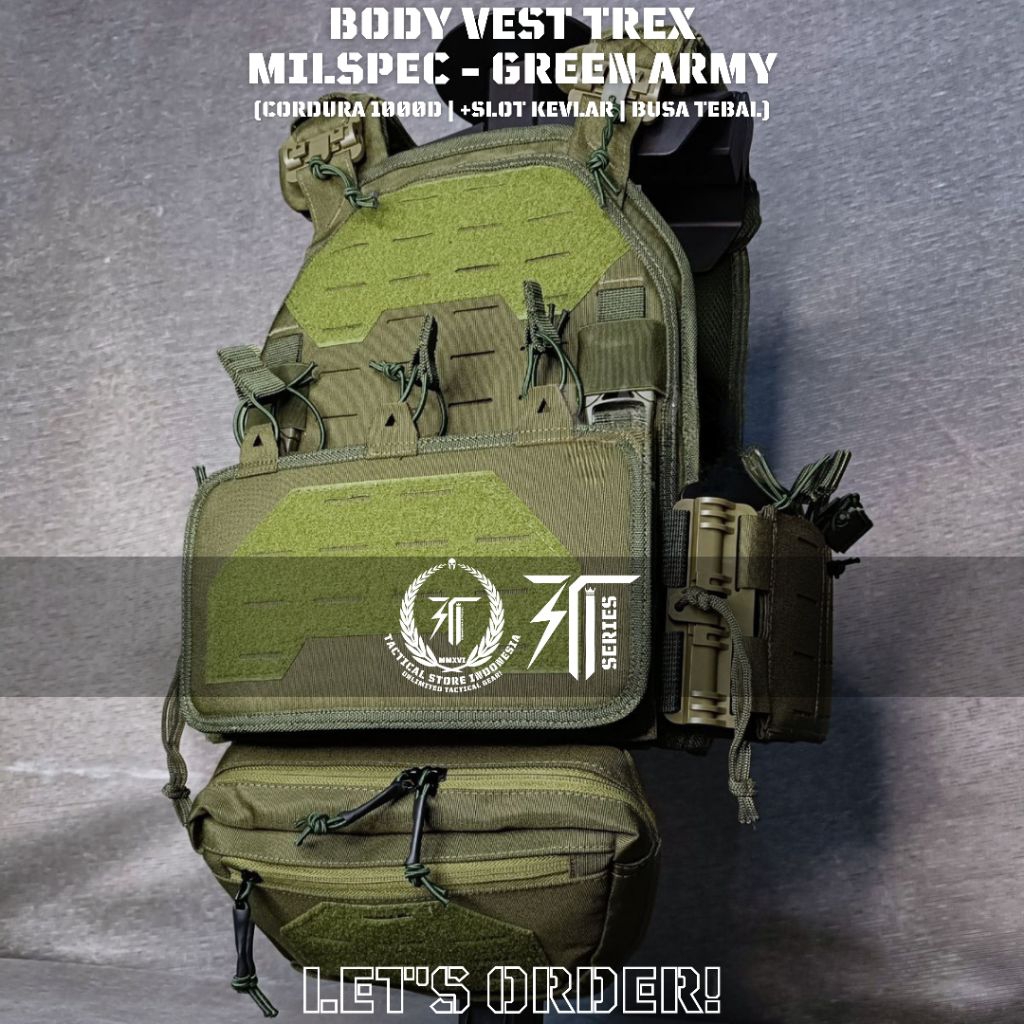 Jual 100% ORIGINAL - Bodyvest T-Rex Military Standard GREEN HIJAU ARMY ...
