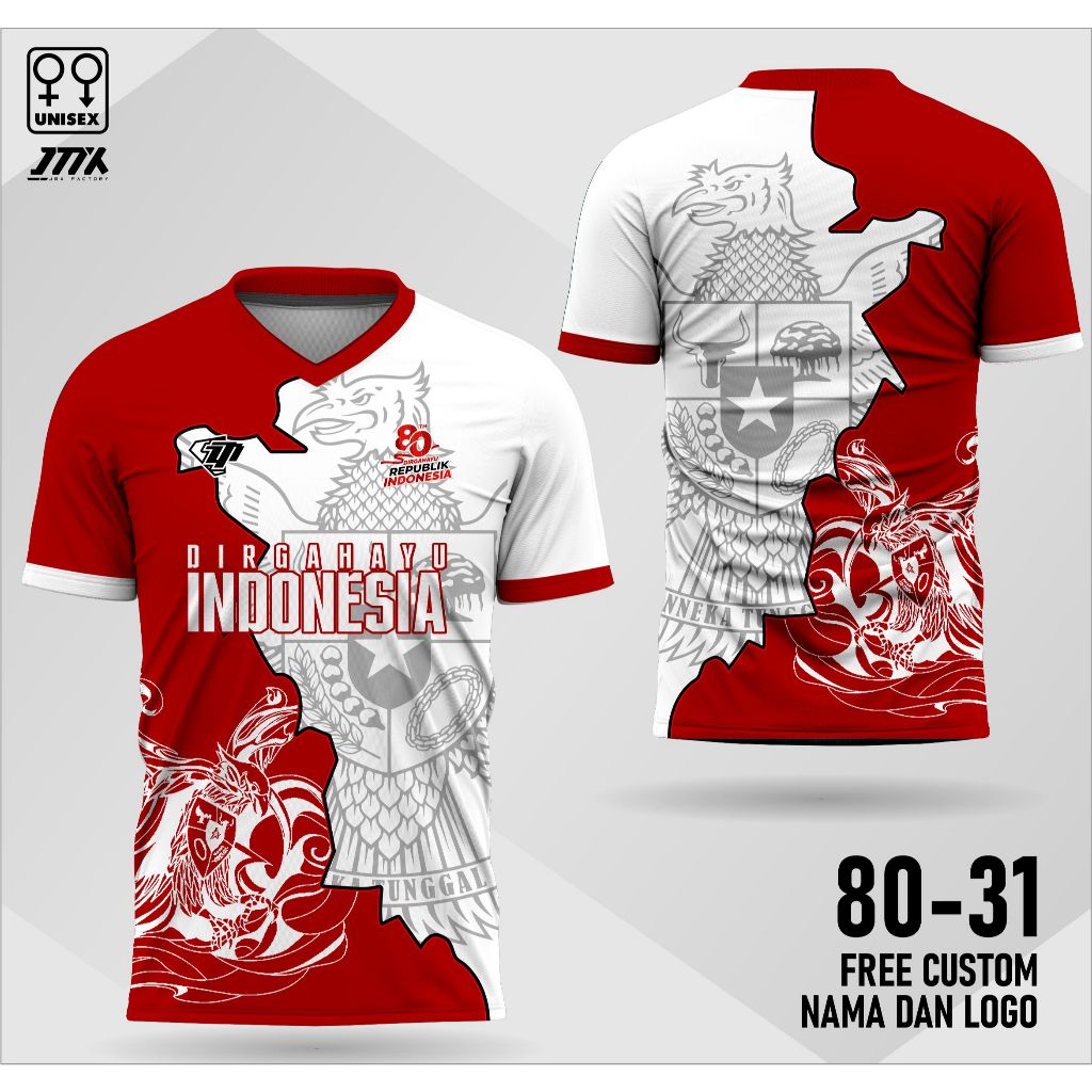 Jual jersey garuda hut ri kaos 17 agustus jersey kemerdekaan merah ...