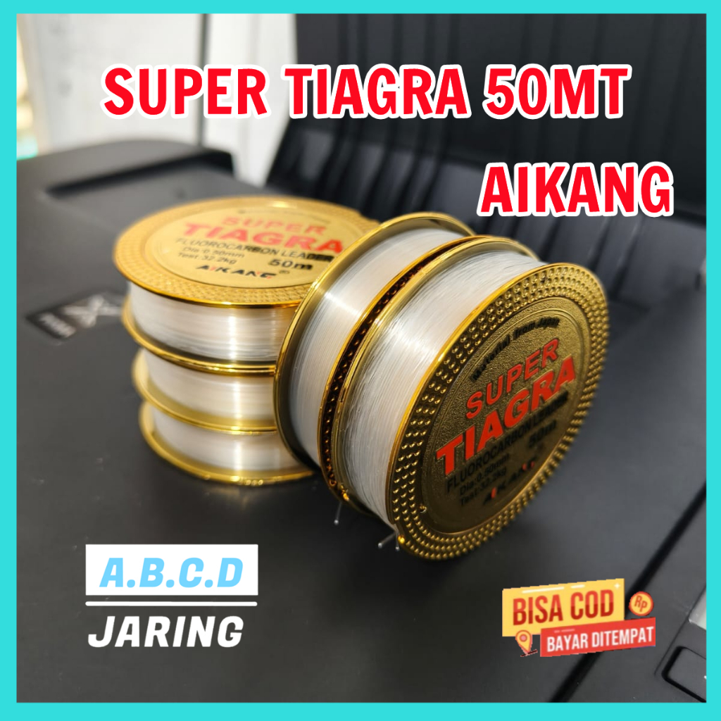 Jual Senar pancing Super Tiagra 50m Fluorocarbon leader Best Quality ...