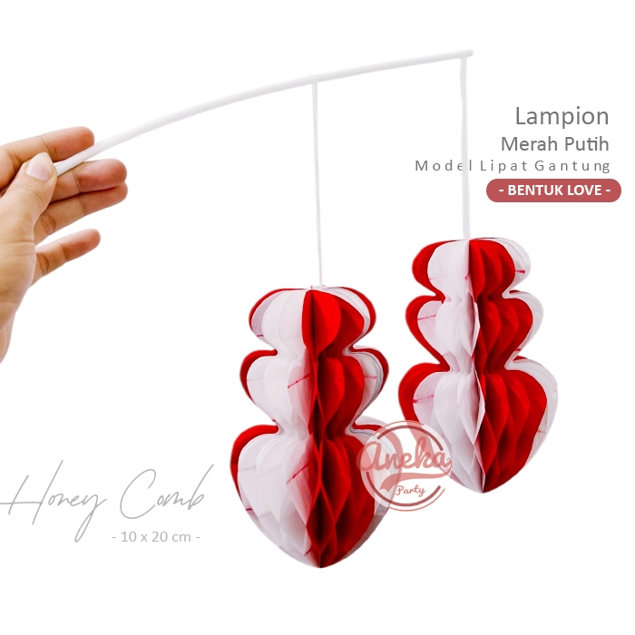 Jual Lampion Lipat Love Merah Putih Dirgahayu 17 Agustus Dekorasi ...