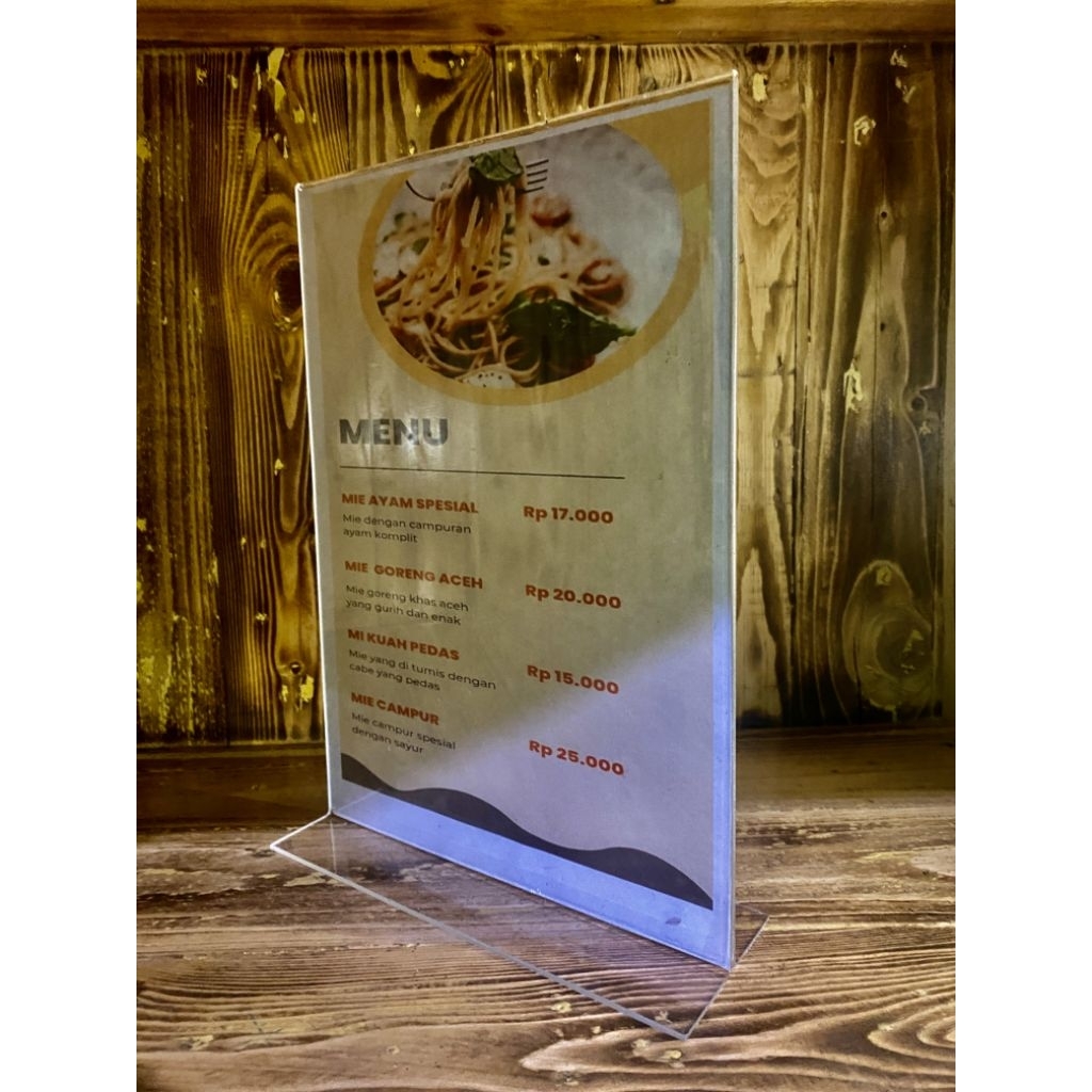 Jual Display Menu Standing Akrilik Acrylic Tempat Brosur/Menu/Qris ...