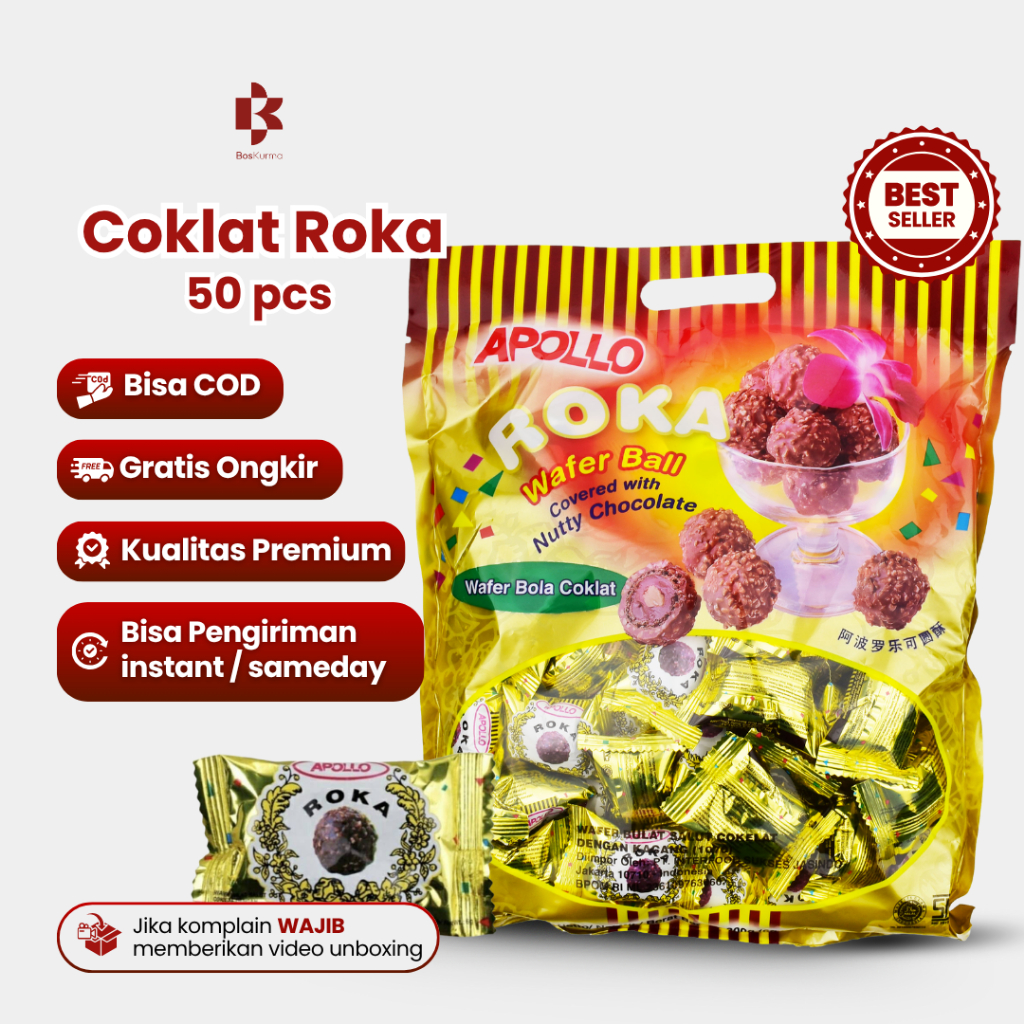 Jual Coklat Roka Apollo Wafer Ball Isi 70 Pcs Cokelat | Shopee Indonesia
