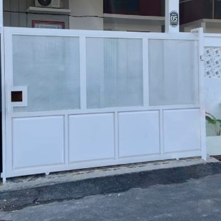 Jual pagar rumah bahan plat perforated besi holo galvanis warna putih ...