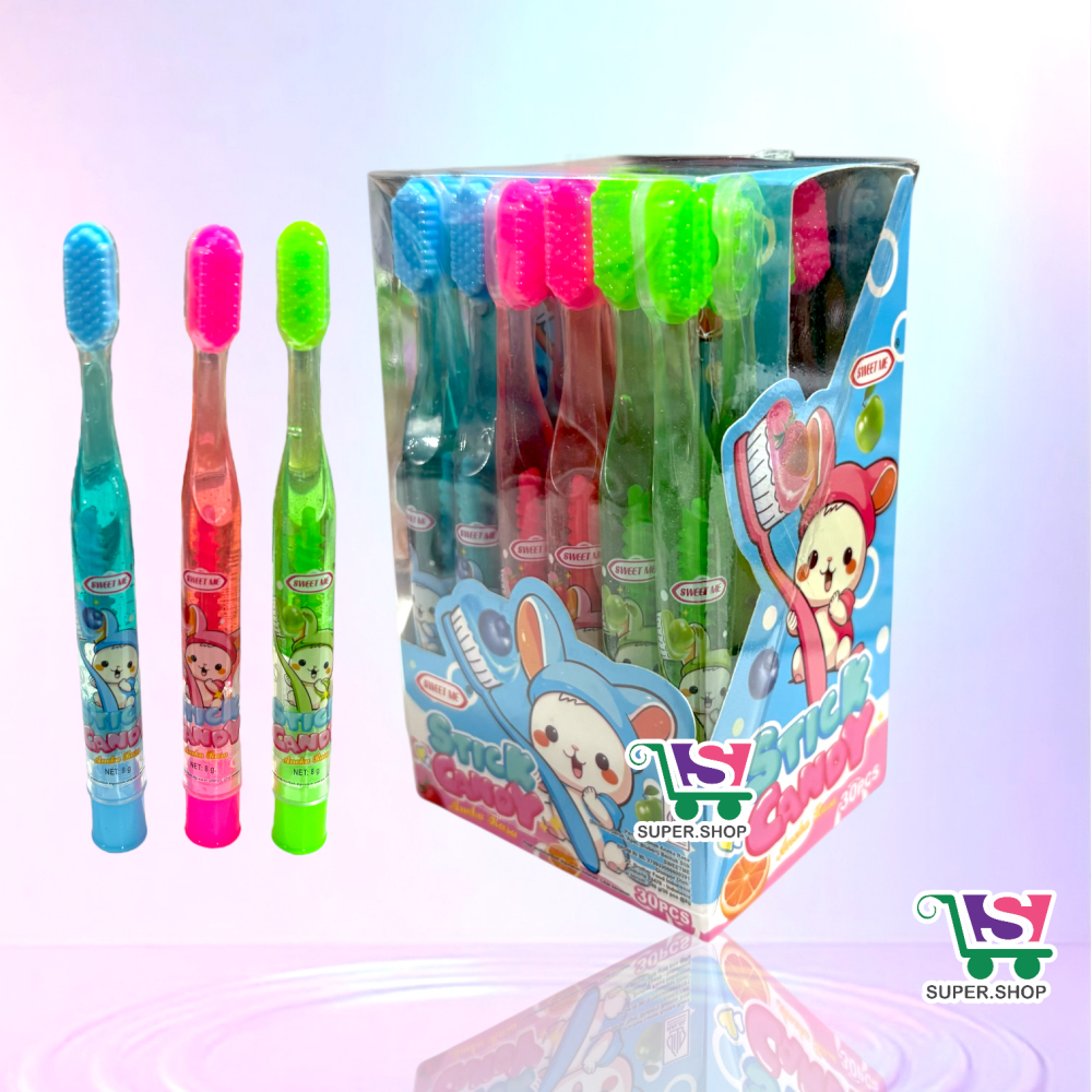 Jual Stick Candy Permen Jeli Aneka Rasa Bentuk Sikat Gigi (isi 30 pcs ...