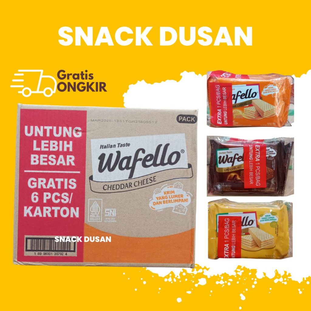 Jual [DUS] WAFELLO 1 DUS ISI 60 EXTRA 6 PCS 3 RASA @38GR wafelo ...