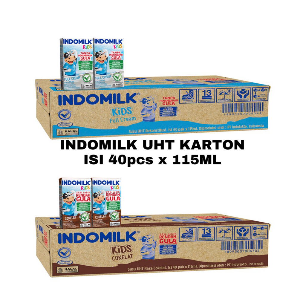 Jual Indomilk Kids Susu UHT Full Cream/Cokelat 115ml x 40 (KARTON) | Shopee Indonesia