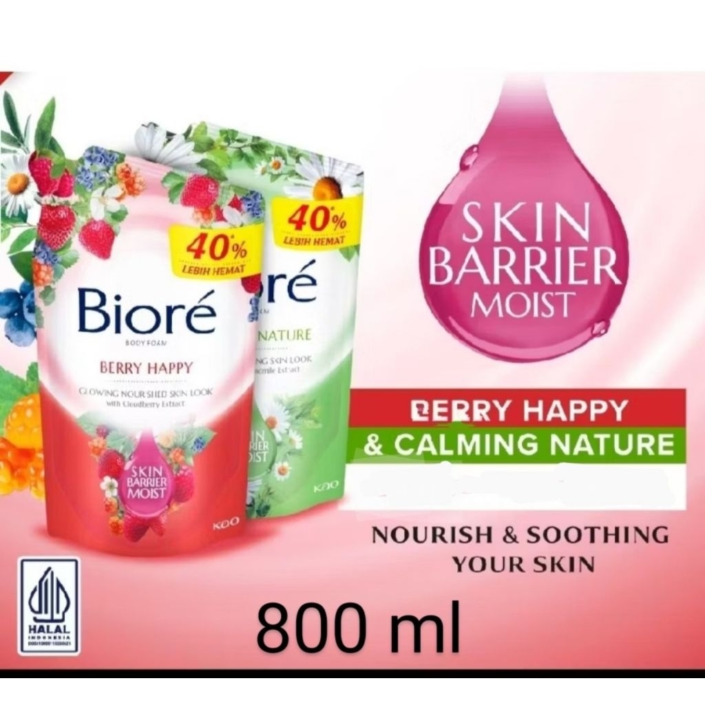 Jual [BARU] Biore Body Foam Skin Barrier Moist refill 800ml | Shopee ...
