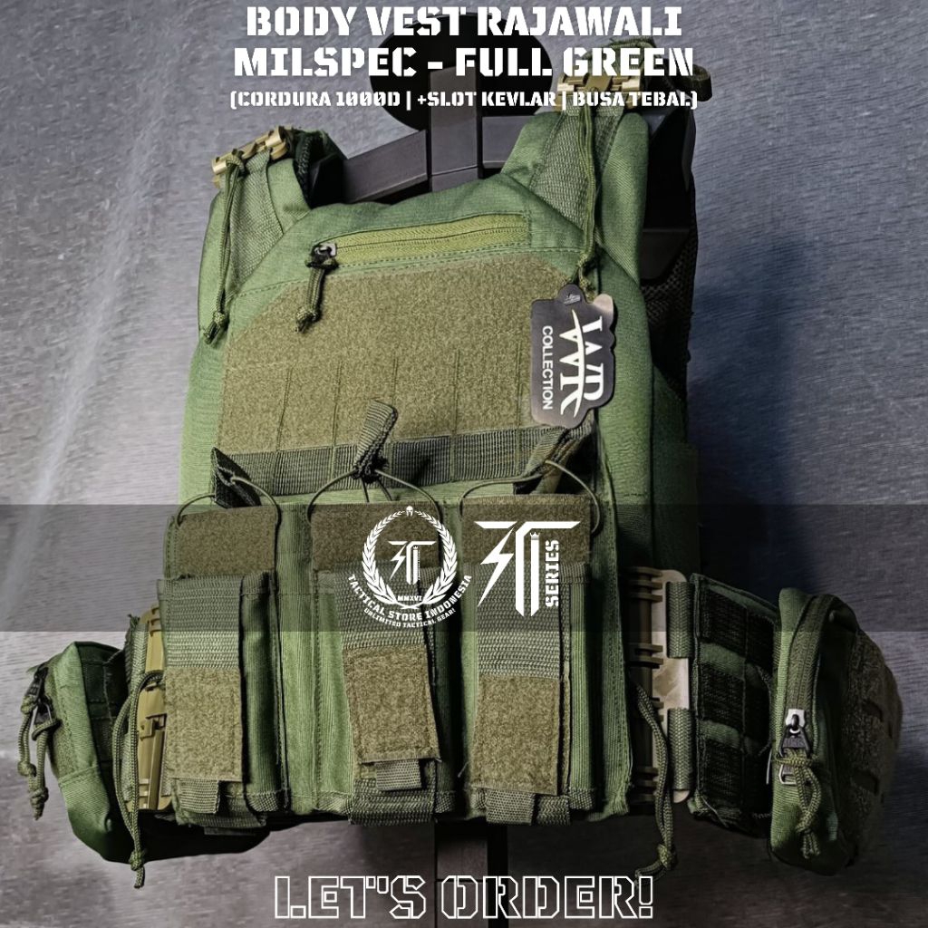 Jual 100% ORIGINAL Body Vest GREEN RAJAWALI Military Standard / Mil ...