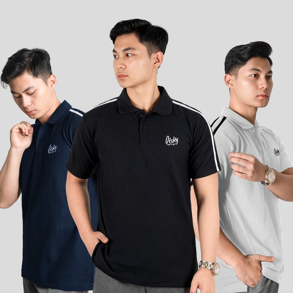 Jual Otsky Polo Shirt Pria Two List Premium | Shopee Indonesia