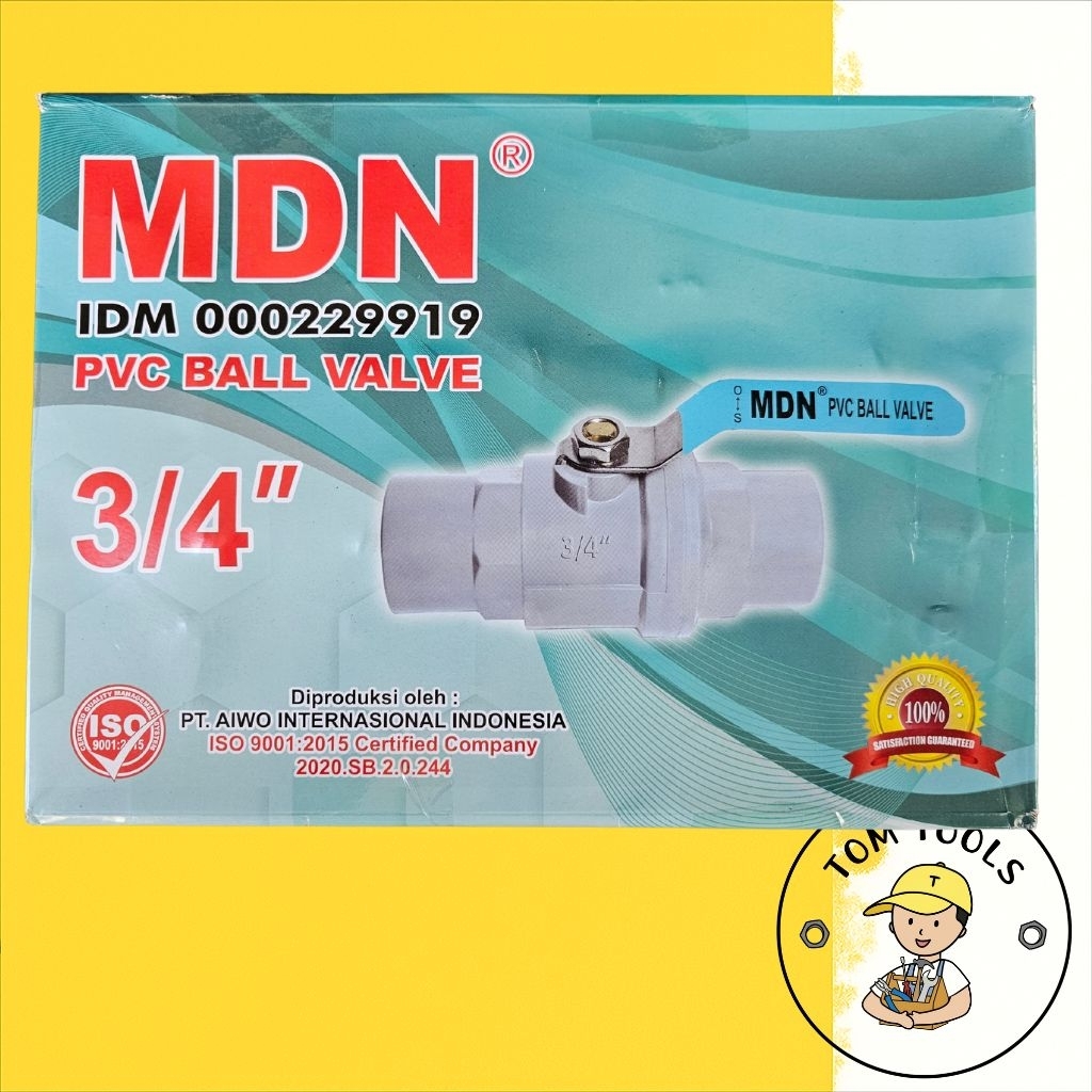 Jual StopKran Ball Valve PVC gagang Besi MDN 3/4 inch (Per Lusin) | Shopee Indonesia