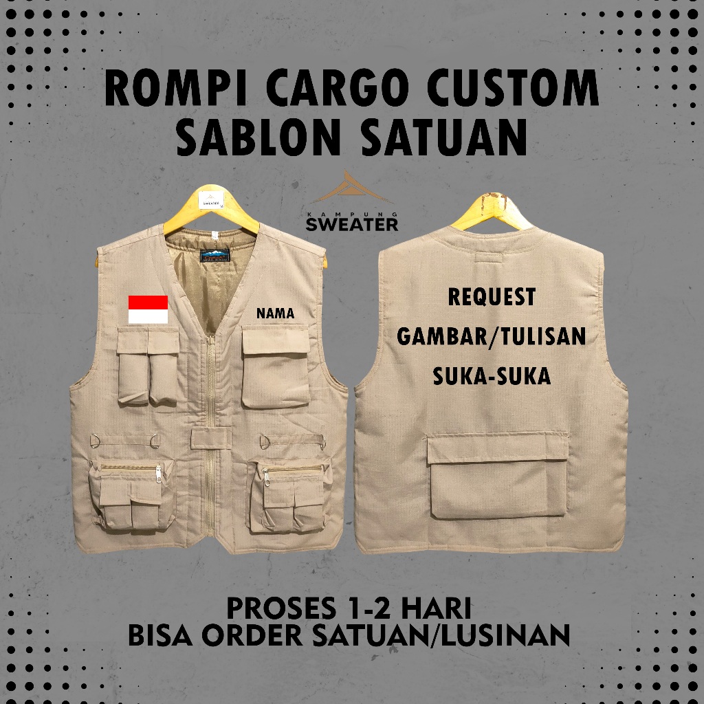 Jual ROMPI CARGO CUSTOM SABLON SATUAN PRINT DTF PROSES CEPAT | Shopee ...