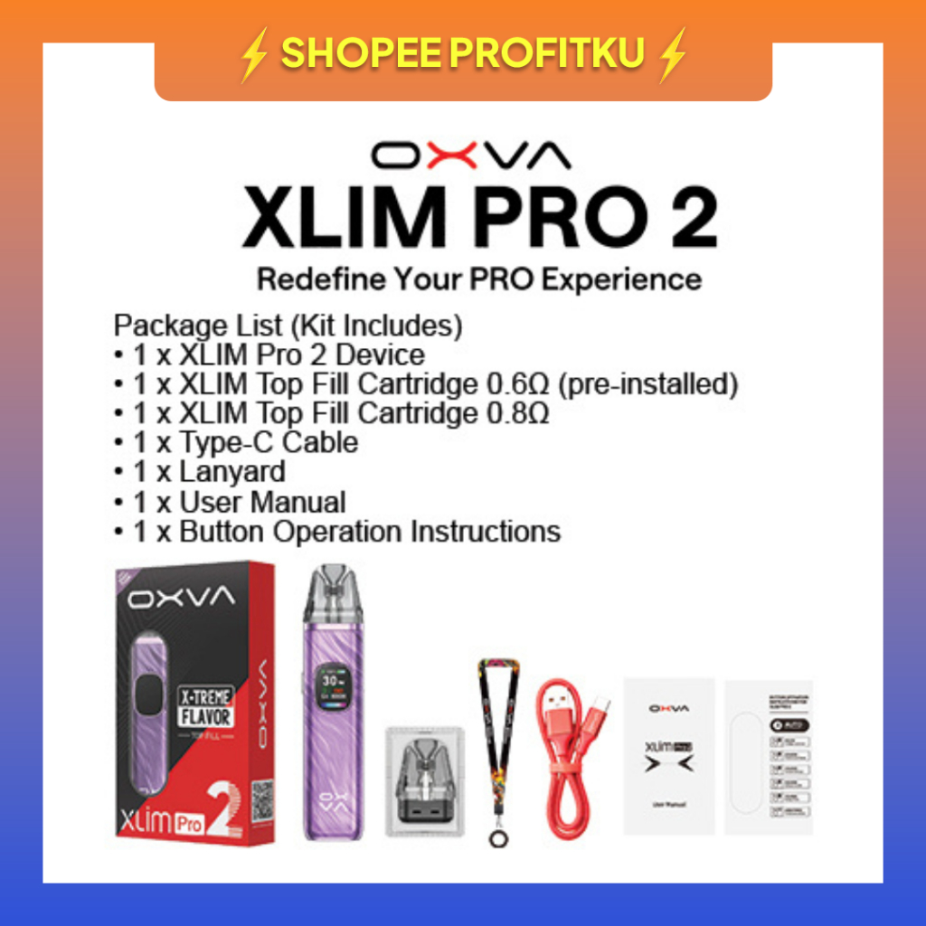 Jual NEW OXVA XLIM PRO 2 POD KIT 1300MAH 30WATT 100% ORIGINAL BY OXVA ...
