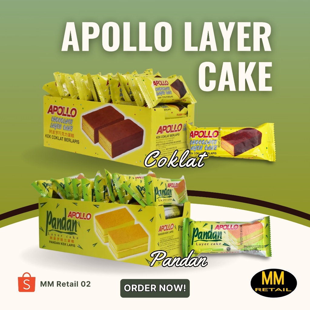 Jual APOLLO LAYER CAKE BOLU LAPIS PANDAN COKLAT MALAYSIA | Shopee Indonesia