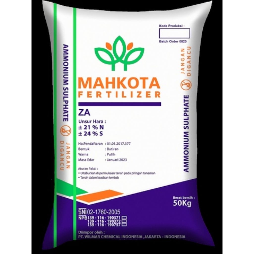 Jual PUPUK ZA MAHKOTA 21% N 24% S KEMASAN REPACK 5 KG | Shopee Indonesia
