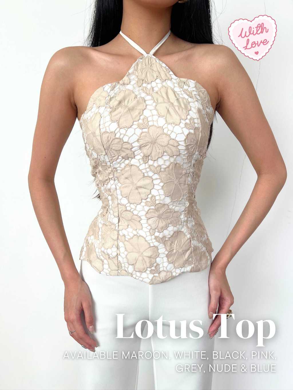 Jual With Love The Brand | LOTUS TOP | Atasan Wanita | Halter Top ...