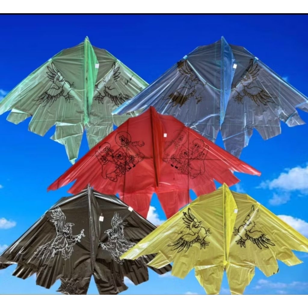 Jual 10pcs Layangan Inul/ layangan lowo/ kelelawar berbagai warna ...