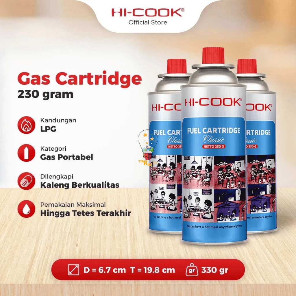 Jual Hi-Cook 230 Gram Tabung Gas Kaleng Portabel Kecil Mini Portable ...