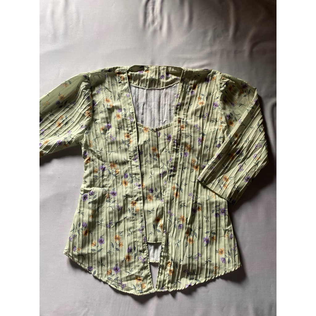 Jual KUTU BARU KEBAYA MODERN KOREAN LOOK MOTIF BUNGA | Shopee Indonesia
