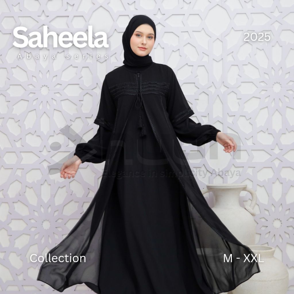 Jual SAHEELA ABAYA - Abaya arab hitam polos terbaru bahan jetblack ...