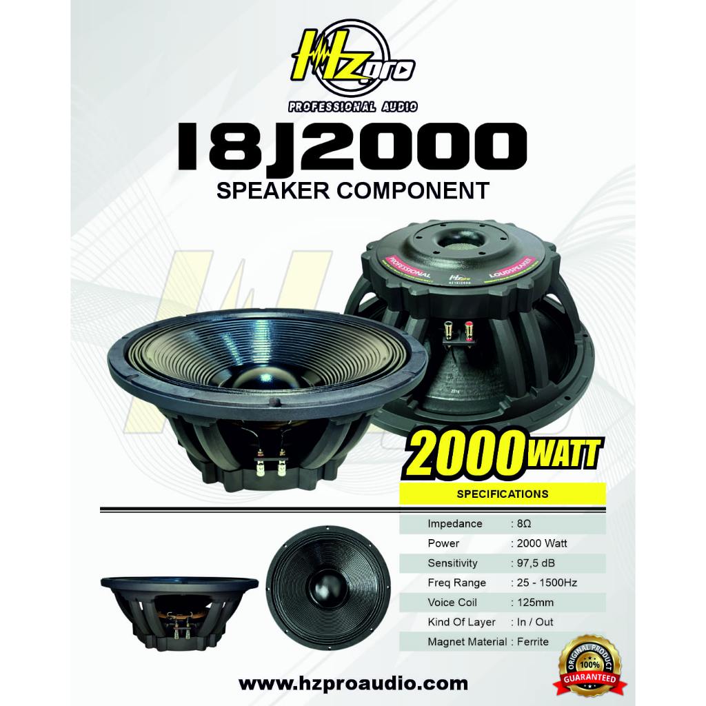 Jual SPEAKER KOMPONEN 18 Inch HZ PRO 18J2000 ORIGINAL | Shopee Indonesia
