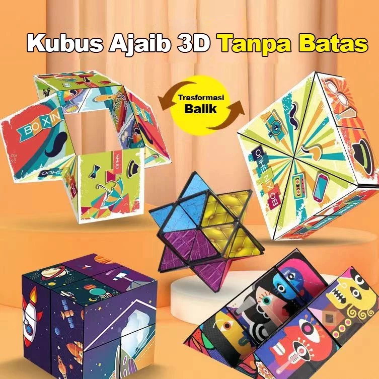 Jual Mainan Balok Kubus Berubah Bentuk / Magic Infinity 3D Cube Puzzle ...