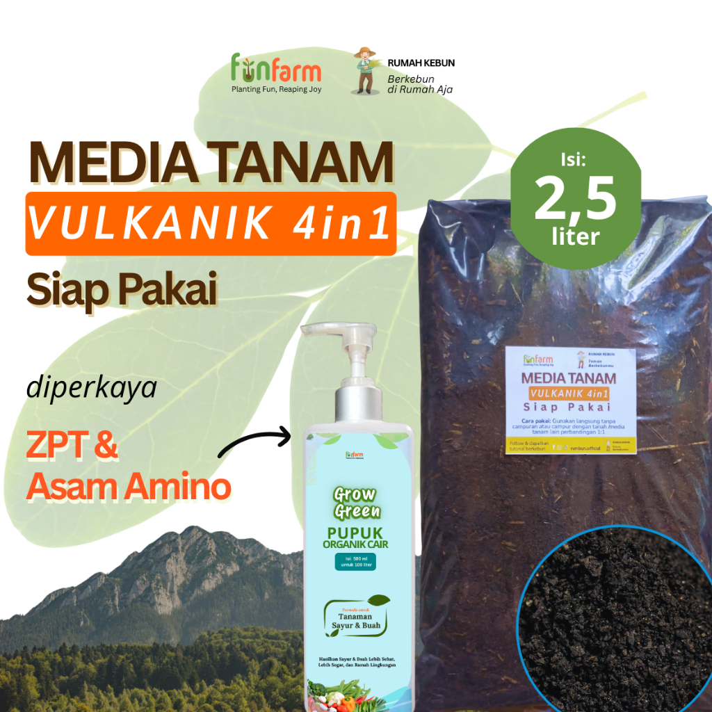 Jual Media Tanam Tanah Vulkanik 4in1 – 2.5 Liter - Tanah Andosol Kaya ...