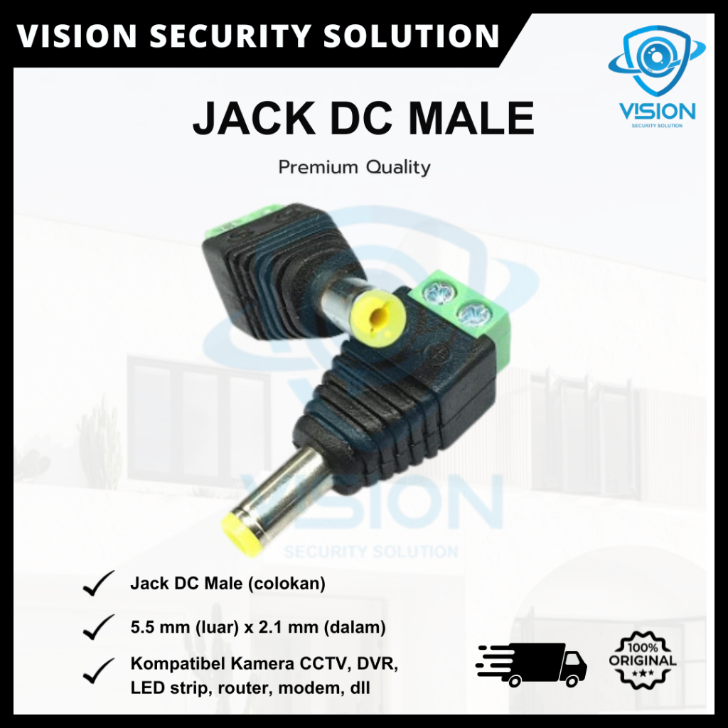 Jual Jack DC Male Power Konektor CCTV LED DVR Tanpa Solder | Shopee ...