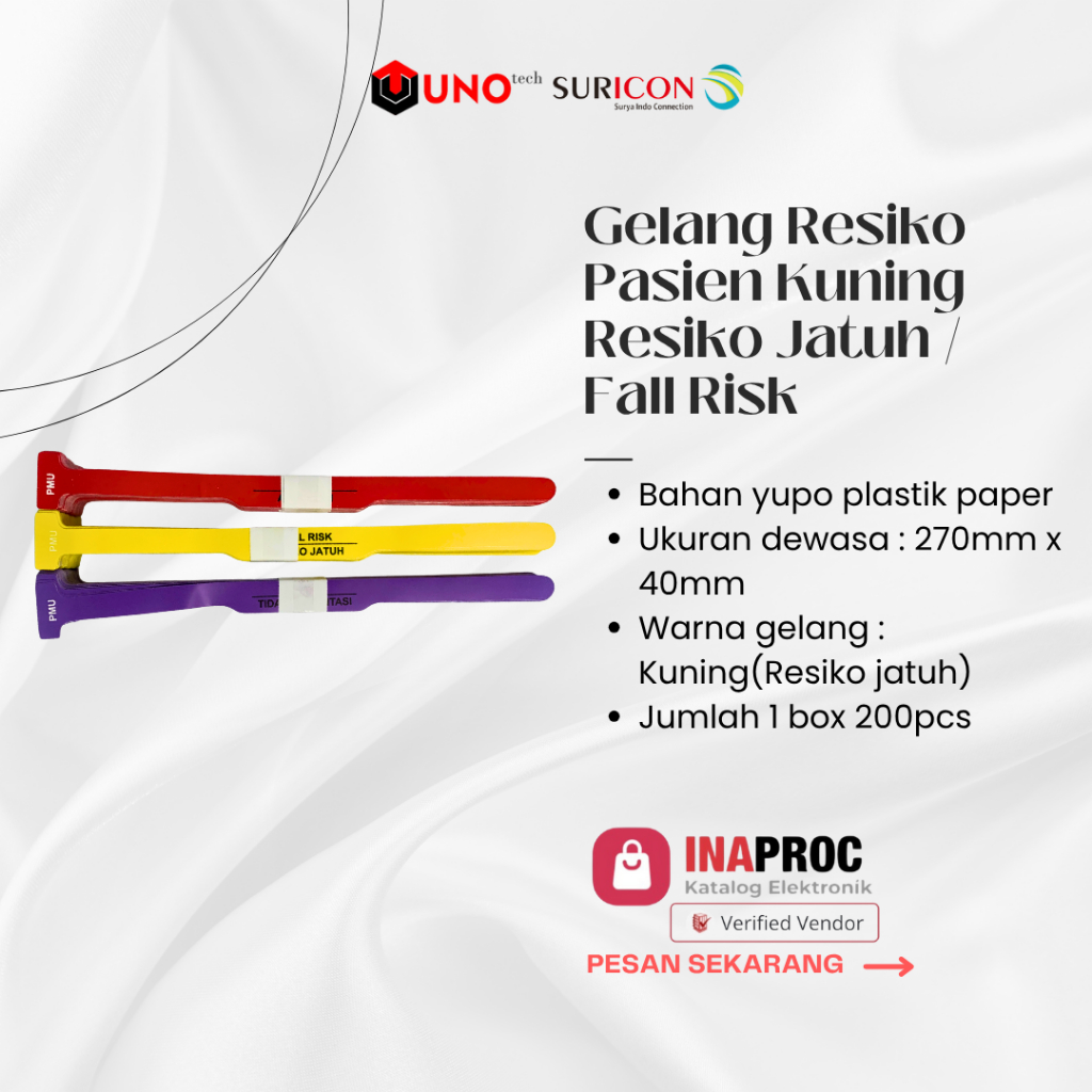 Jual Gelang Resiko Pasien Kuning Resiko Jatuh / Fall Risk | Shopee ...