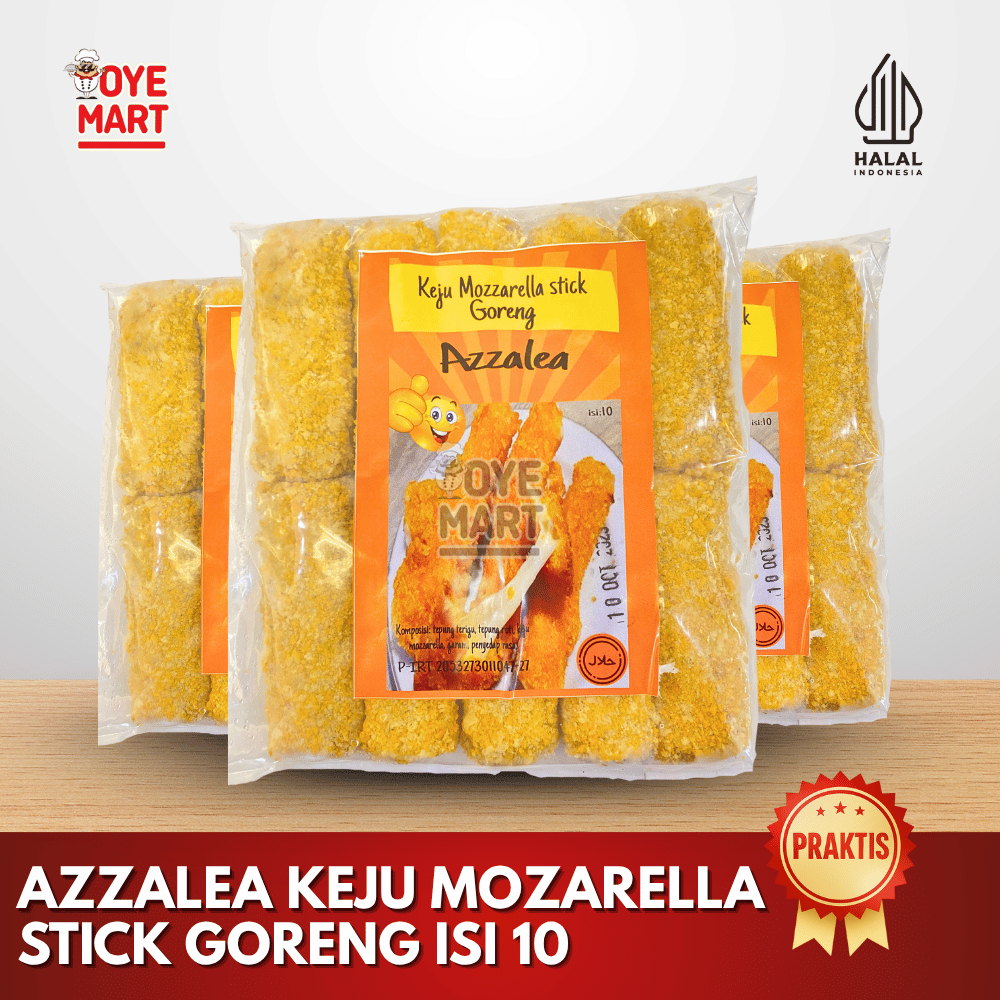 Jual AZZALEA KEJU MOZARELLA STICK GORENG ISI 10 / KEJU MOZZARELLA STIK ...