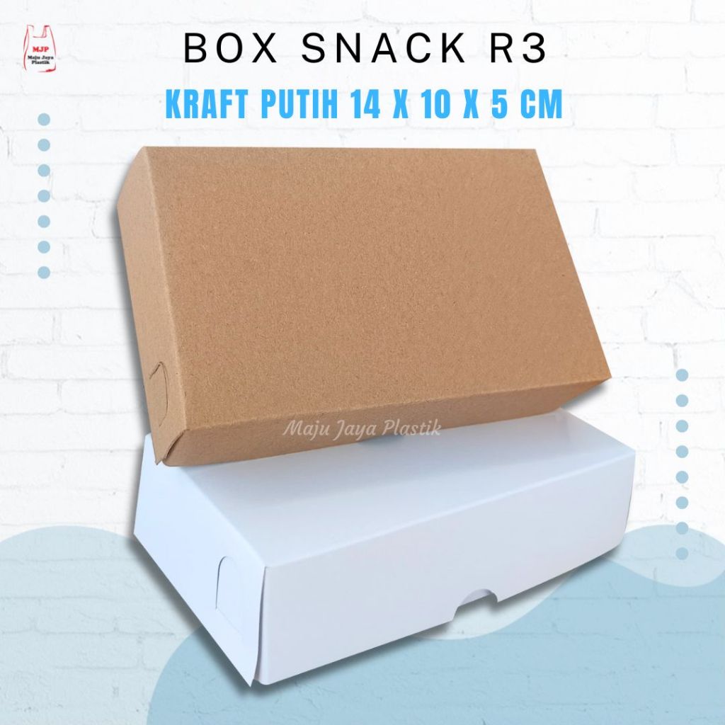 Jual Dus Snack Box R3 14x10x5 cm – Kemasan Kue Roti Brownies Bolen ...