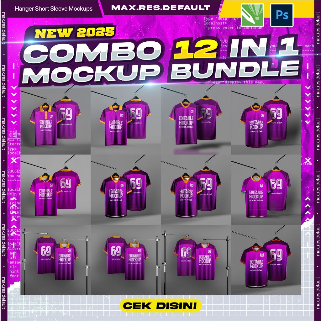 Jual MOCKUP JERSEY BUNDLE 12 IN 1 CDR & PSD | Shopee Indonesia