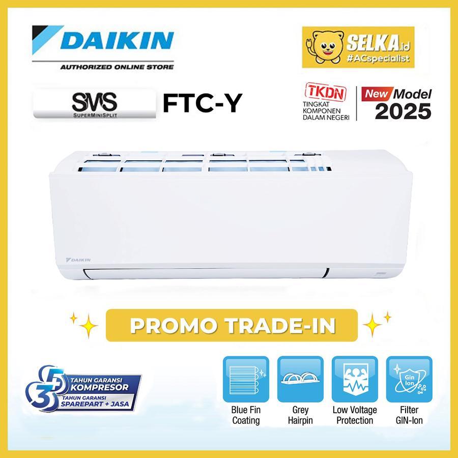 Jual DAIKIN FTC15YV14 + PASANG AC SPLIT 1/2 PK SUPER MINI SPLIT STANDARD | Shopee Indonesia