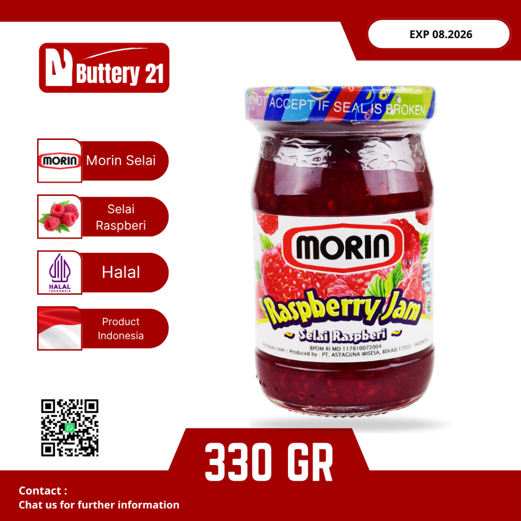 Jual MORIN RASPBERRY JAM 330 GR/MOINR SELAI RASPBERRY 330 GR/SELAI ...