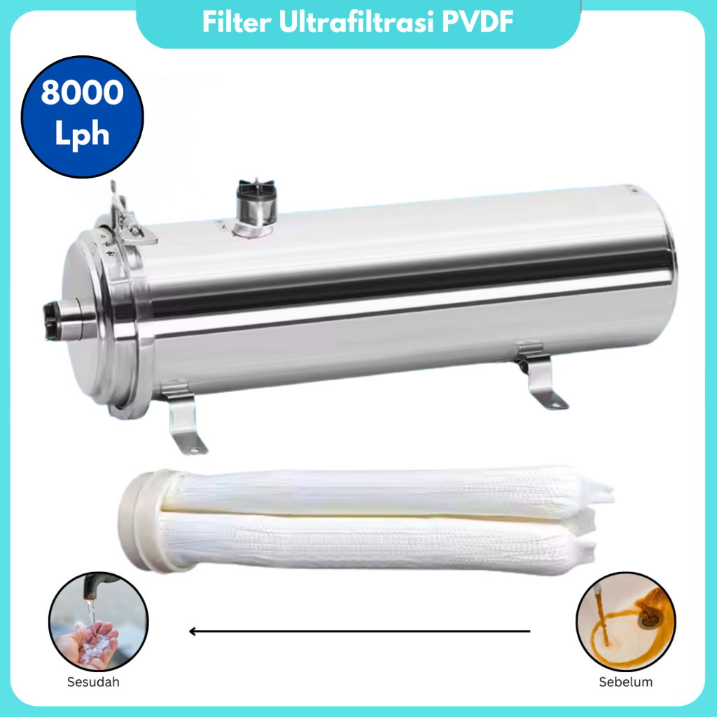 Jual Filter Ultrafiltrasi PVDF Water Filter Air 1000 LPH Membran ...