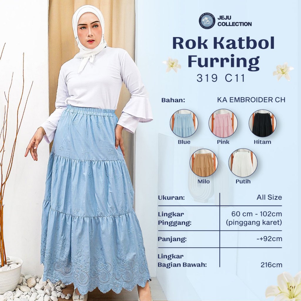 Jual ROK KATUN BORDIR (ROK BERFURING - ROK PANJANG BRUKAT WANITA ...