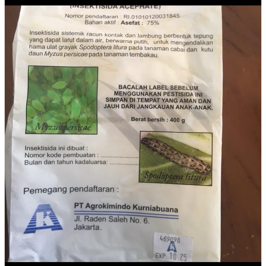 Jual ROTEEN 75 SP 400 gram INSEKTISIDA ACEPHATE Insektisida sistemik ...