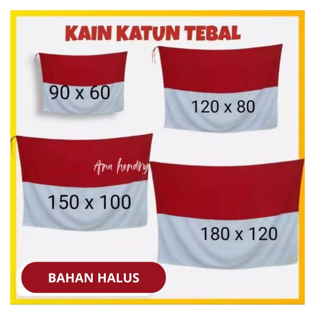 Jual BENDERA MERAH PUTIH BAHAN KATTUN TEBAL & HALUS UKURAN 90x60cm ...