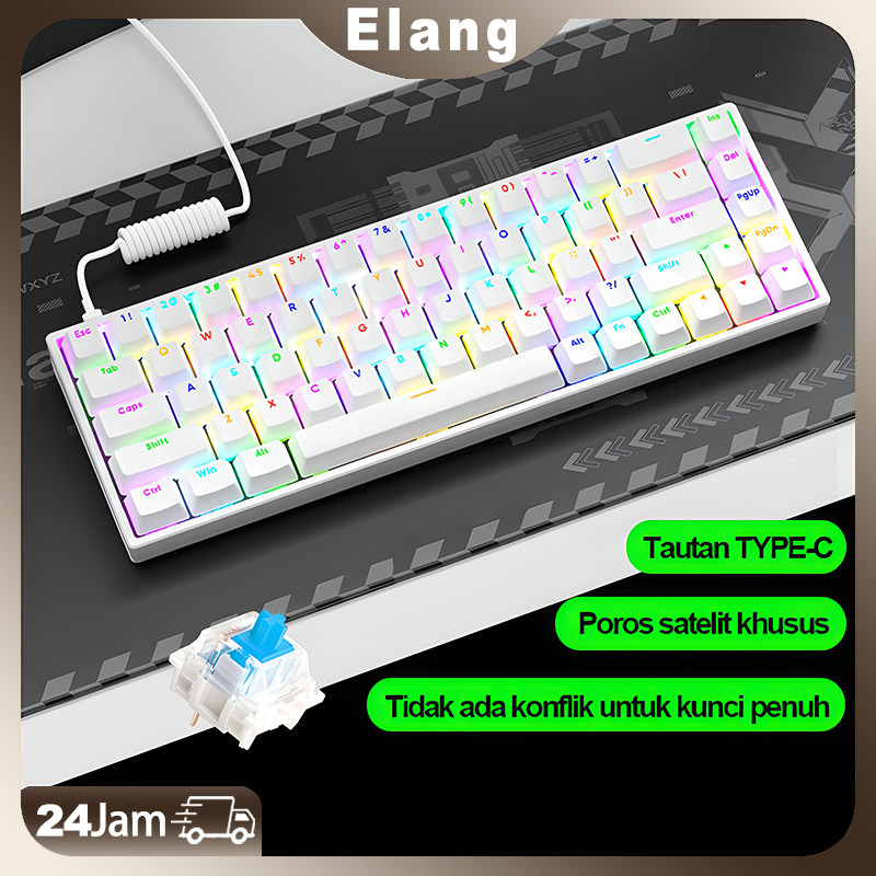 Jual AK68 Mechanical Gaming Keyboard 16 million colors Backlit Wired ...