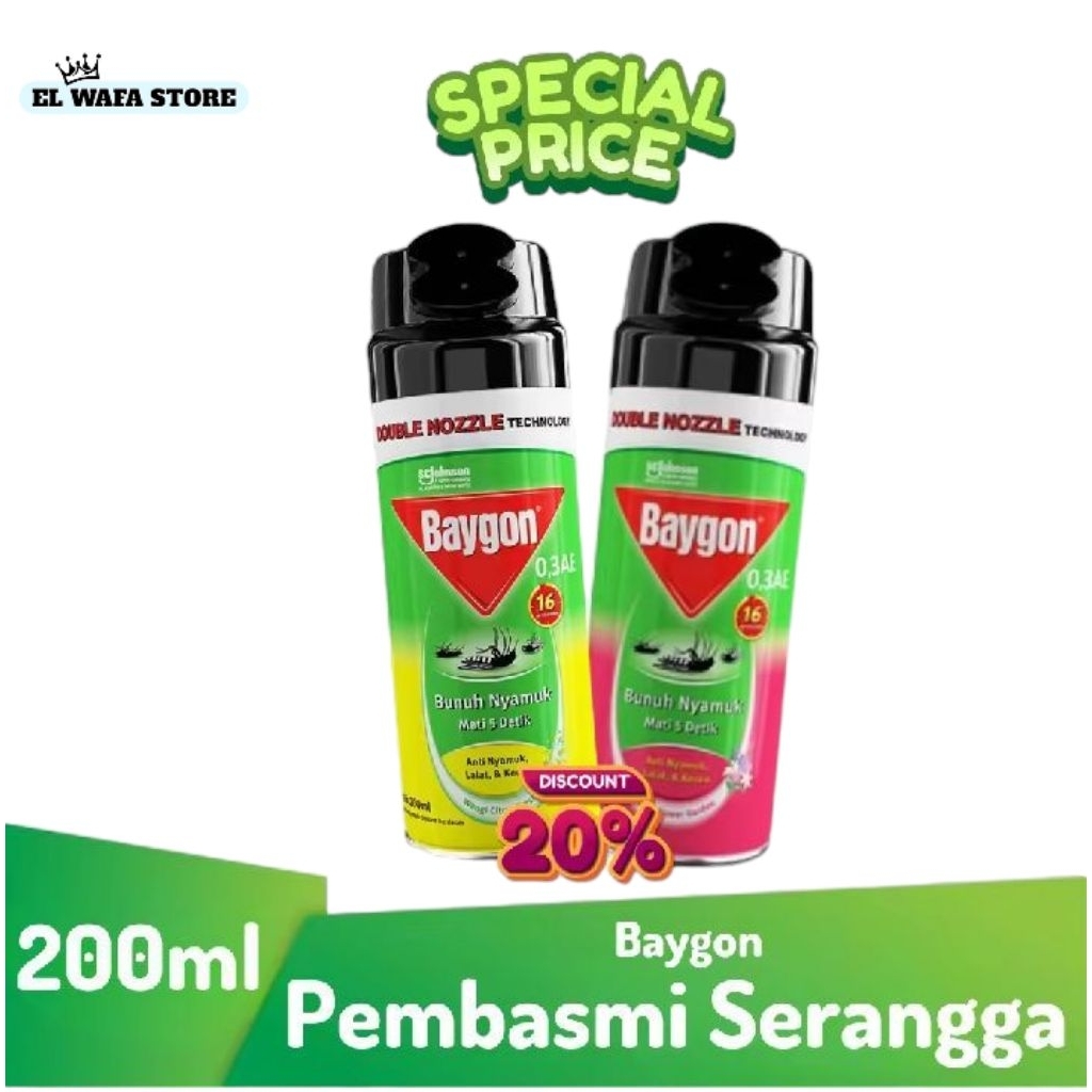Jual Baygon Aerosol Spray 200ML Obat Nyamuk Semprot | Shopee Indonesia