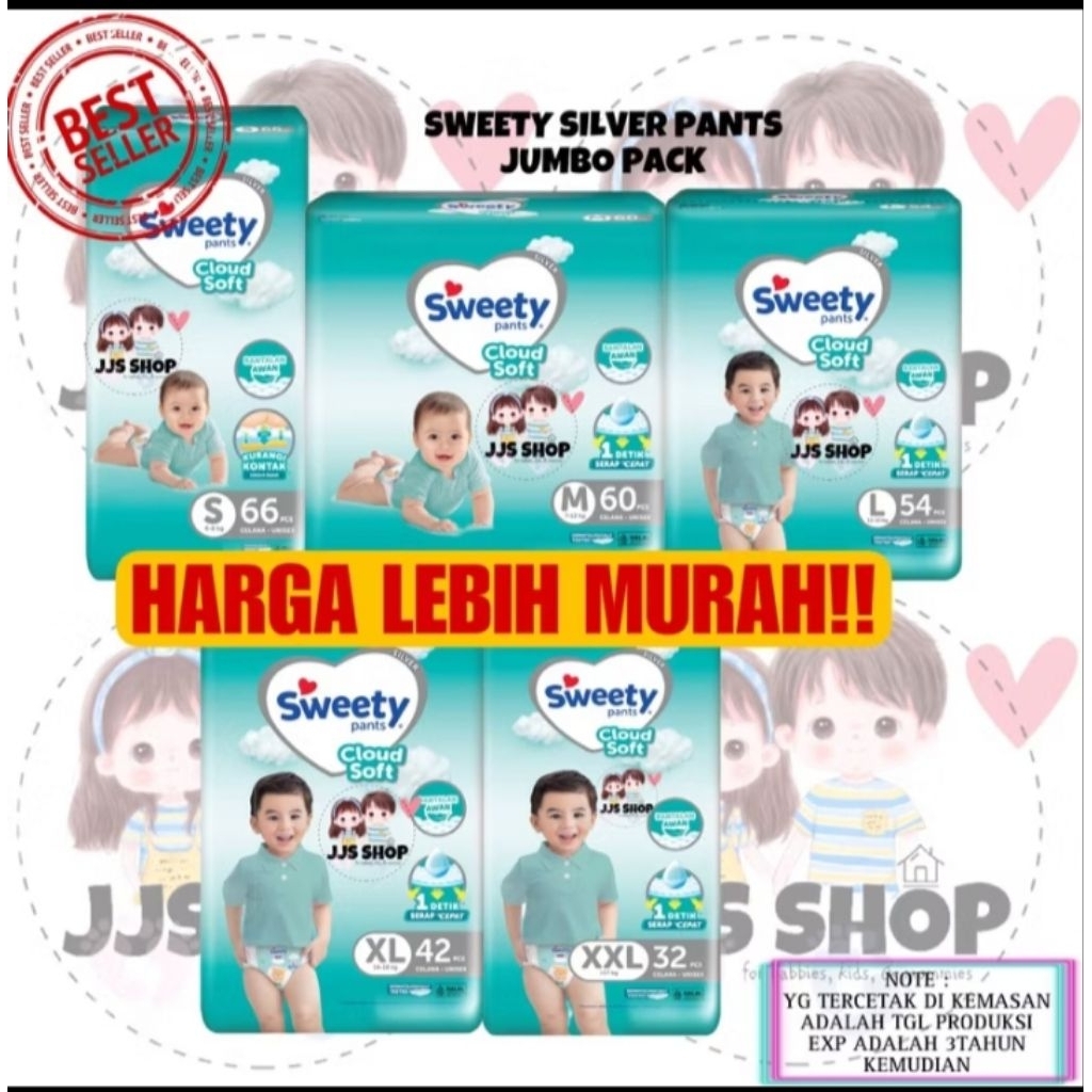 Jual SWEETY SILVER 5 UKURAN S*66 M*60 L*54 XL*42 XXL*32 | Shopee Indonesia