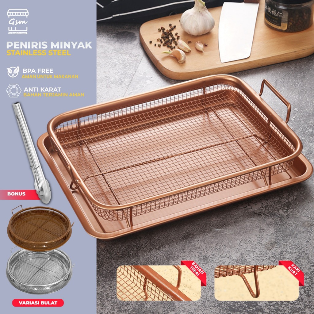 Jual GSM Peniris Minyak Cooper Crisper Tray Fika / Peniris makanan ...