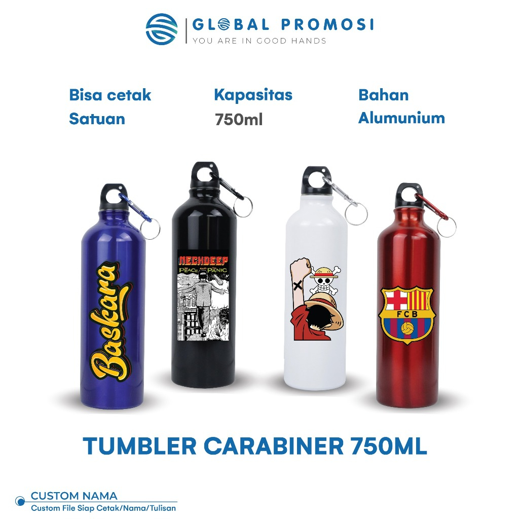 Jual Botol Minum CARABINER Sport Sepeda 750ml Tumbler Custom Uv ...