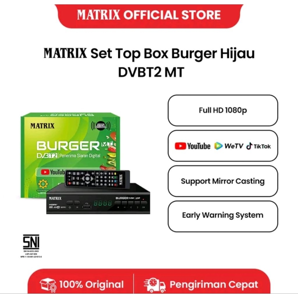 Jual MATRIX Set Top Box Burger Hijau DVB-T2 MT / STB TV Digital ...